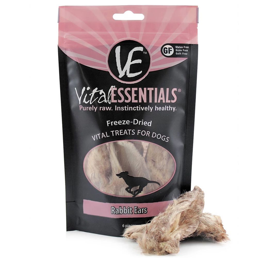 Vital Essentials Freeze-Dried Rabbit Ears Vital Dog Treats 6 pieces ...