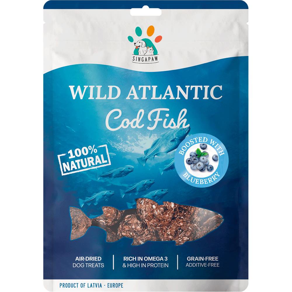Sing-A-Paw Wild Atlantic Cod Fish With Blueberry Grain-Free Air-Dried ...