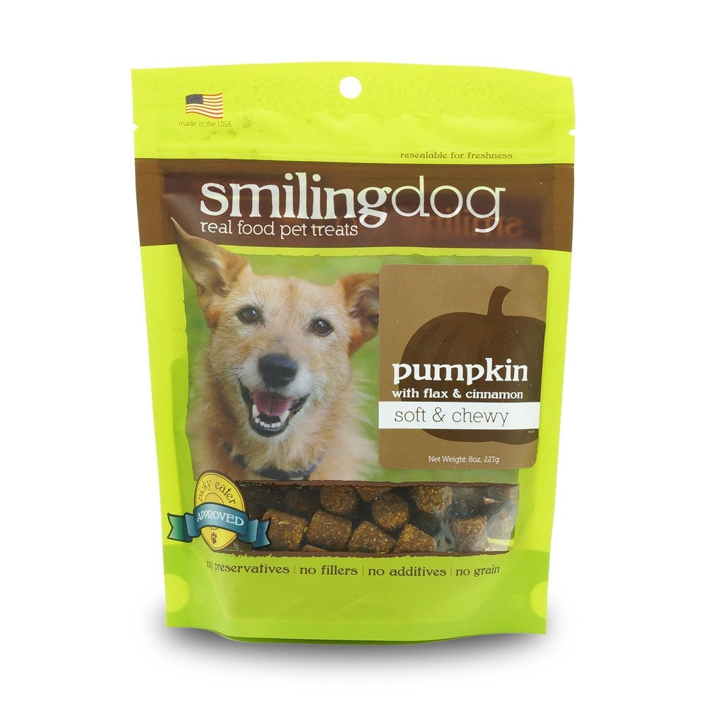 Smiling Dog Pumpkin with Flax & Cinnamon Grain-Free Soft & Chewy Dog ...