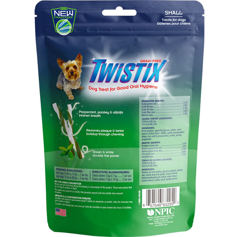 Twistix Vanilla Mint Grain Free Mini Dental Dog Treats 156g | Kohepets