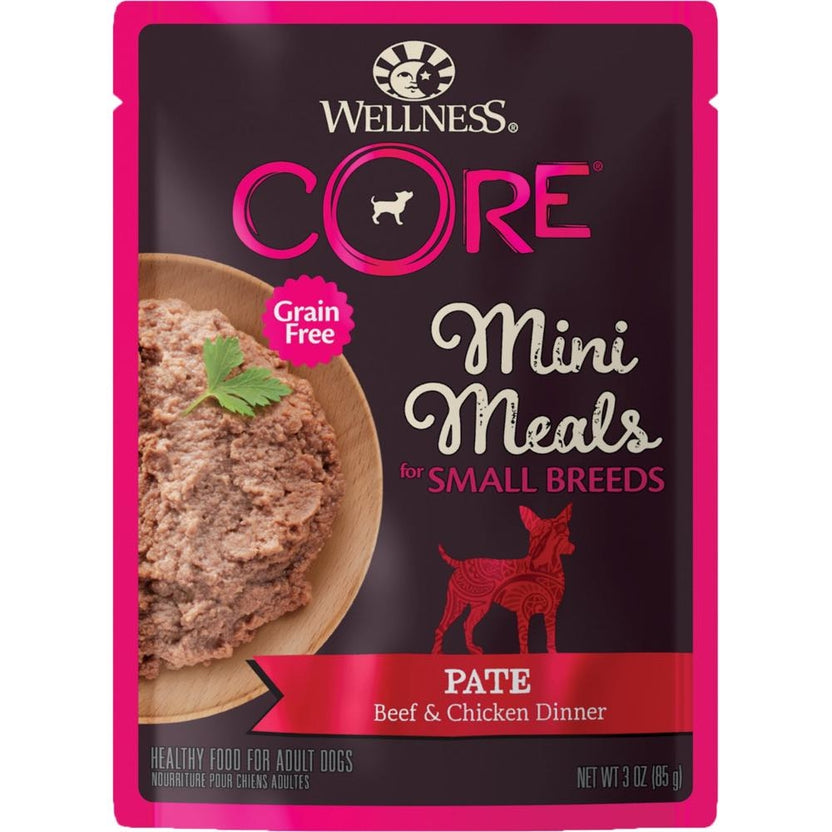 Wellness CORE Mini Meals Pâté Beef & Chicken Dinner Pouch Dog Food 3oz ...