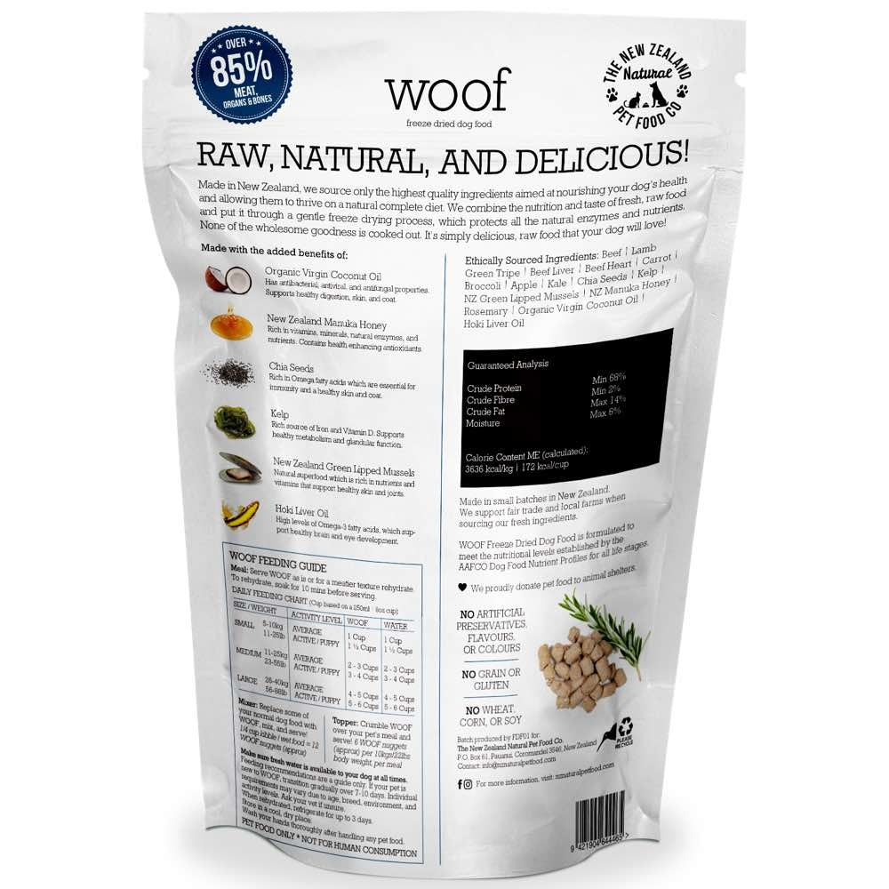 WOOF Beef Freeze Dried Raw Dog Food | Kohepets