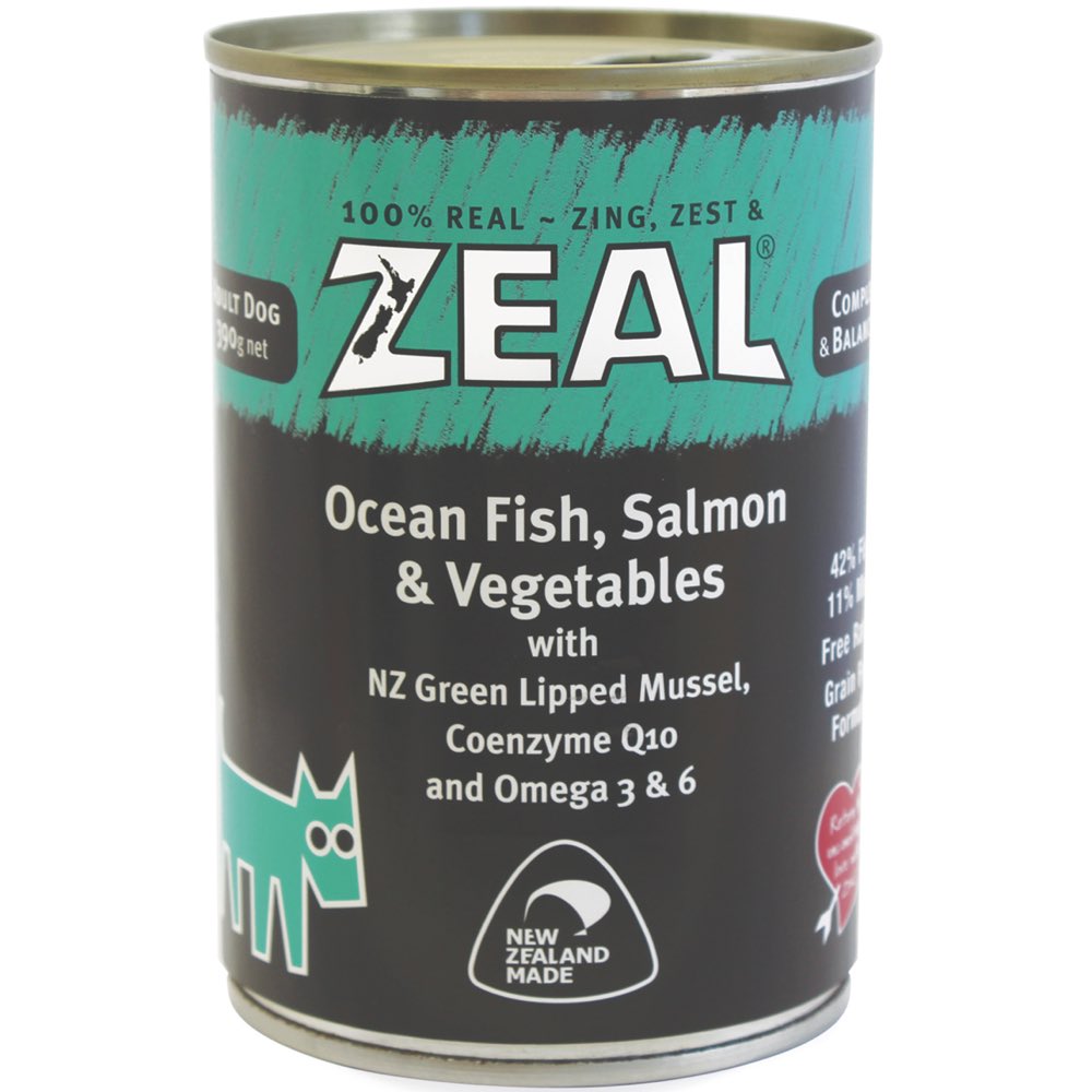 Zeal Ocean Fish, Salmon & Vegetables Canned Dog Food 390g | Kohepets